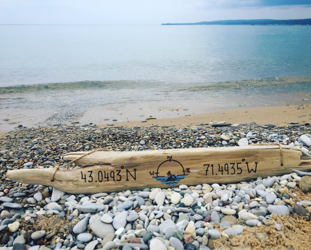 Custom Mermaid Driftwood GPS Coordinate Sign