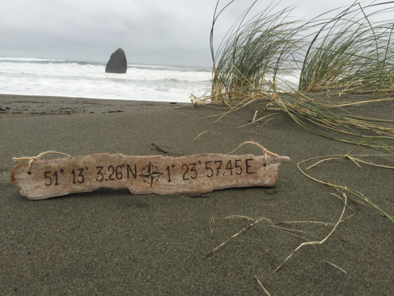 Custom Driftwood Sign With Longitude Latitude Coordinates